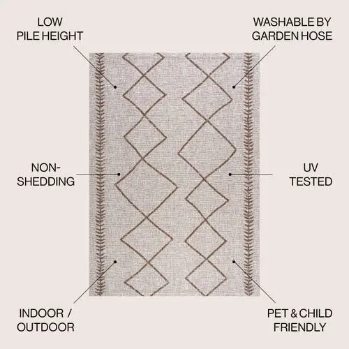 JONATHAN Y Derya Diamond Trellis Indoor/outdoor Area Rug - Beige/brown