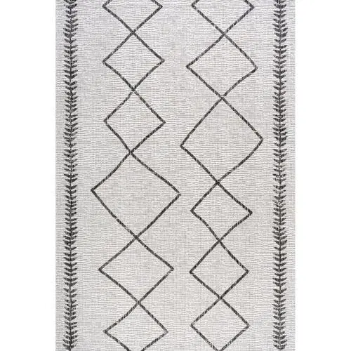 JONATHAN Y Derya Diamond Trellis Indoor/outdoor Area Rug - Ivory/black