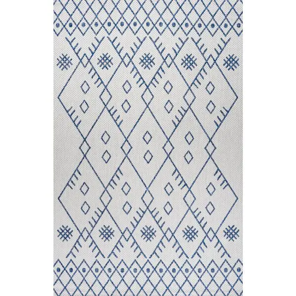 JONATHAN Y Boho Moroccan Indoor/outdoor Area Rug - Ivory/navy