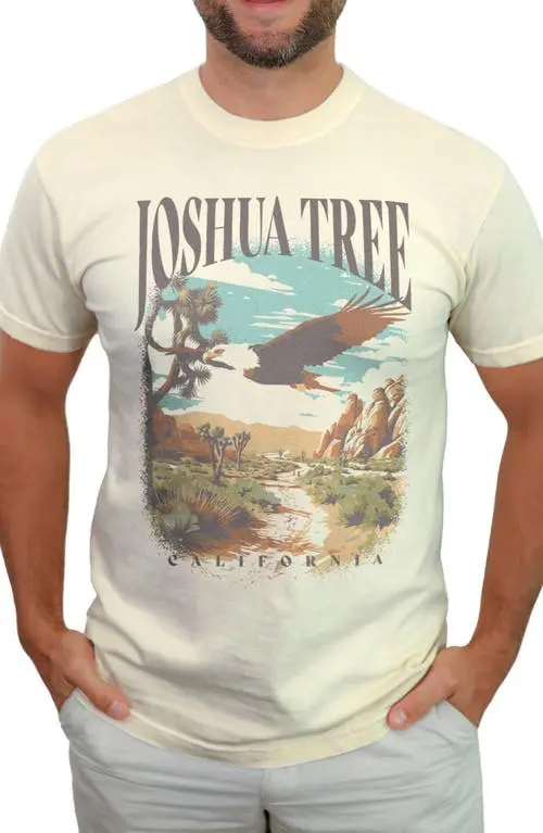 LOST GODS Retro Joshua Tree Eagle Scene Graphic T-shirt - Ivory