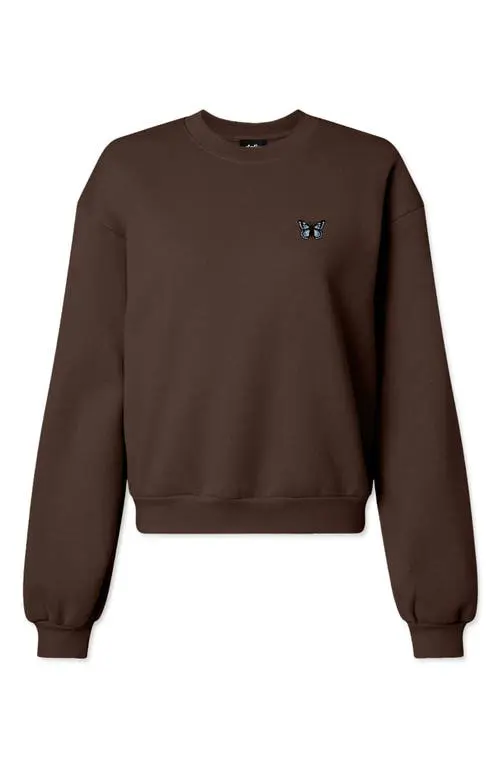 DALIX Butterfly Relaxed Sweatshirt - Brown