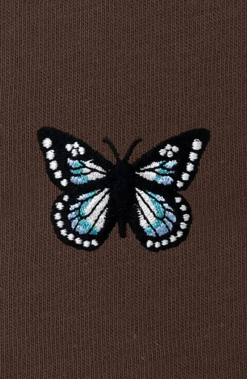 DALIX Butterfly Relaxed Sweatshirt - Brown