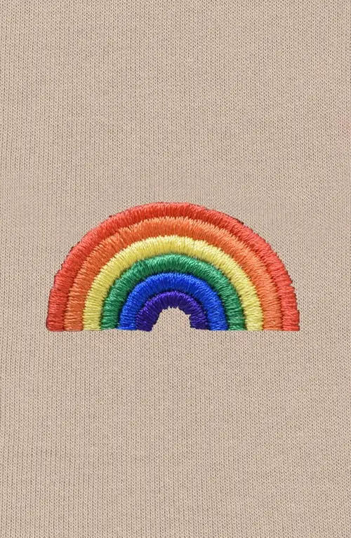 DALIX Rainbow Zip Hoodie - Tan