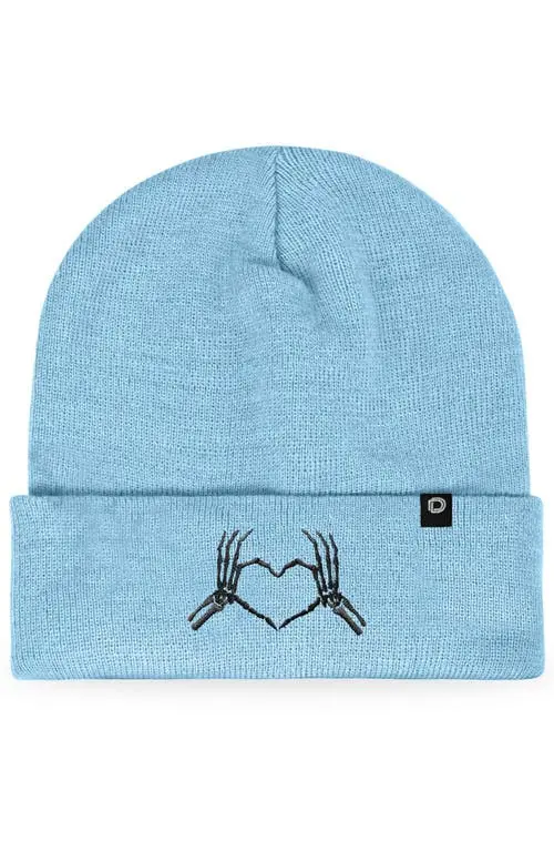 DALIX Heart Of Bones Beanie Cap - Baby Blue