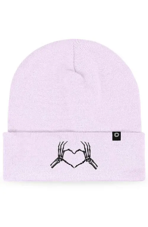 DALIX Heart Of Bones Embroidered Beanie - Lavender