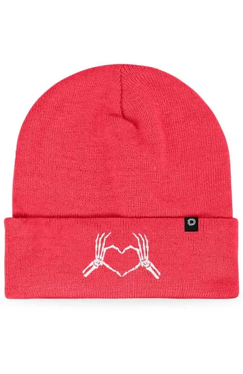 DALIX Heart Of Bones Beanie Cap - Neon Pink