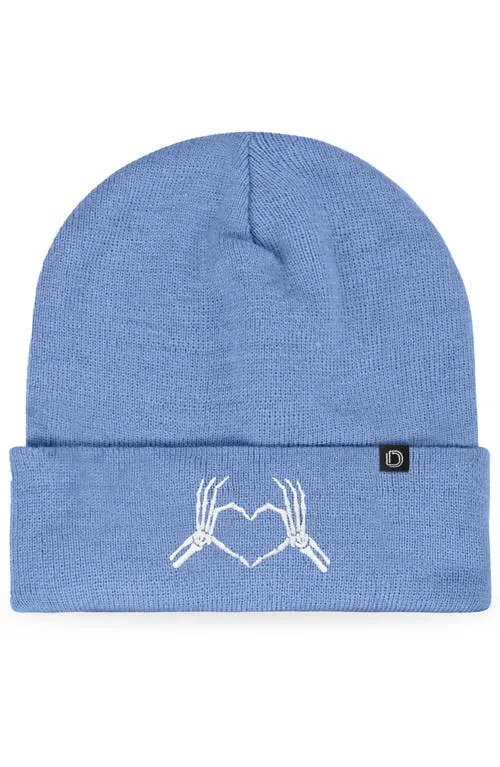 DALIX Heart Of Bones Embroidered Beanie - Periwinkle