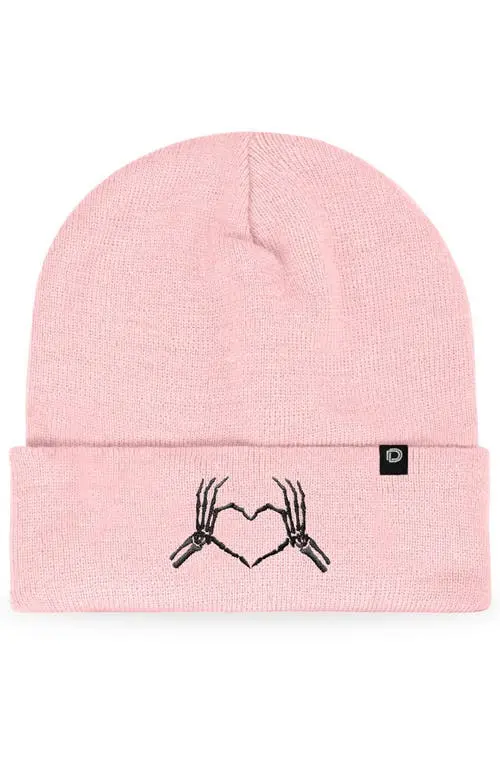 DALIX Heart Of Bones Embroidered Beanie - Pink