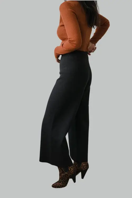 SSKEIN Wide Leg Trousers - Black