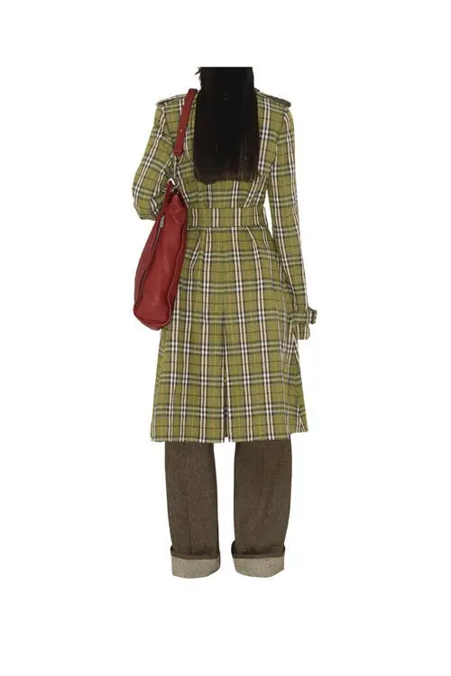 Burberry Check Stretch Linen Trench Coat
