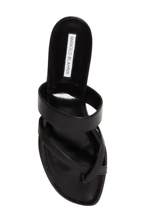 Manolo Blahnik Susa Crossover Sandal - Black
