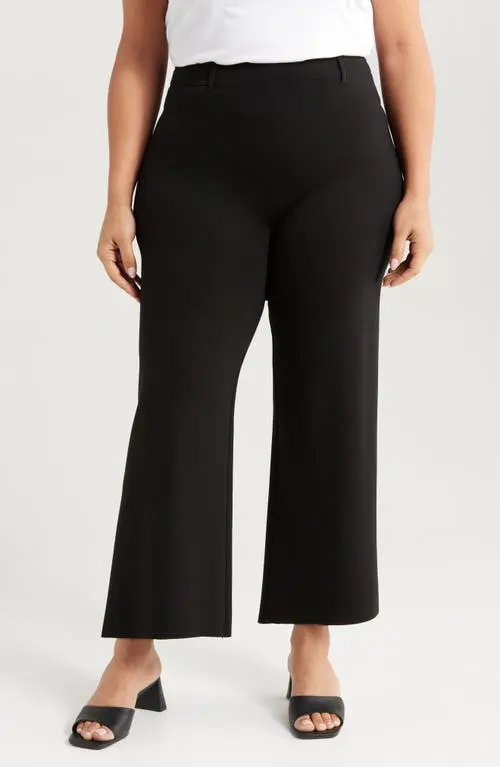 Lyssé High Waist Wide Leg Ponte Ankle Pants - Black
