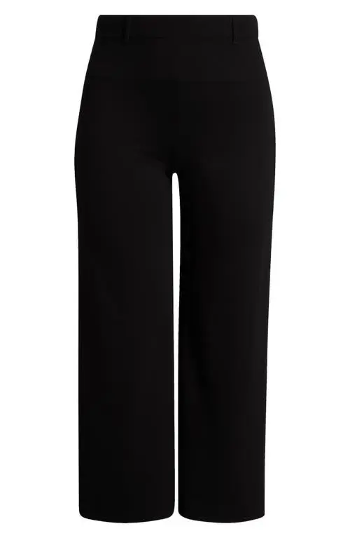 Lyssé High Waist Wide Leg Ponte Ankle Pants - Black