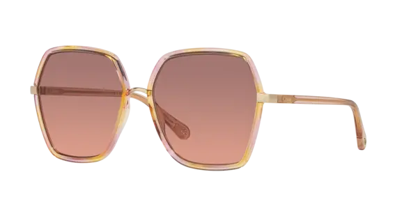 Chloé Tortoiseshell Octagon Sunglasses - Red