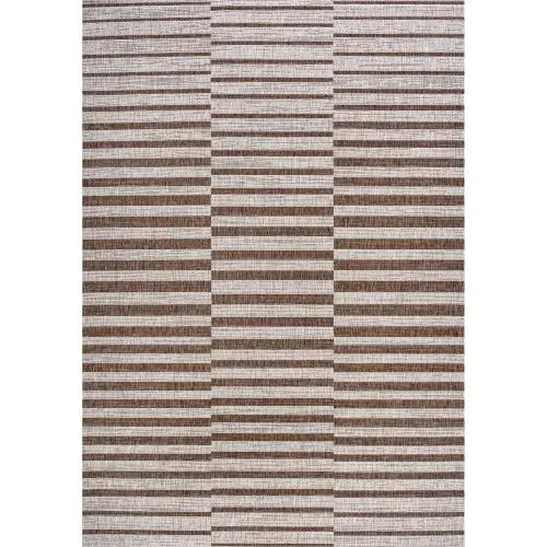 JONATHAN Y Sukie Modern Offset Stripe Indoor/outdoor Area Rug - Beige/brown