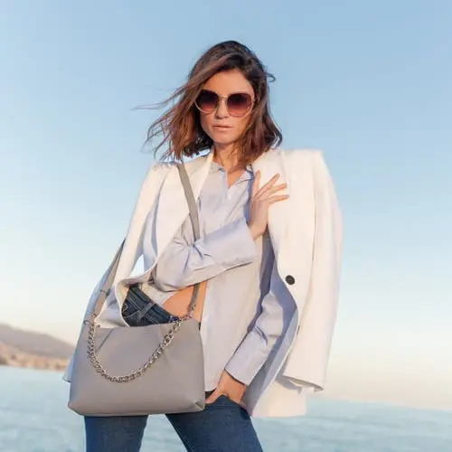 ESIN AKAN 3-in-1 Midi Richmond Leather Crossbody Bag - Grey