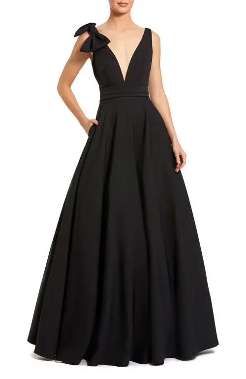 Mac Duggal Crepe Ballgown - Black