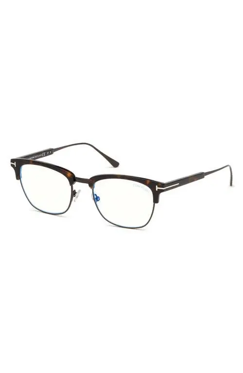 TOM FORD 52mm Blue Light Blocking Optical Eyeglasses - Havana Ruthenium/blue Block