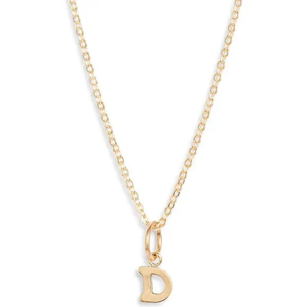 NASHELLE Initial Pendant Necklace - Gold Fill - D
