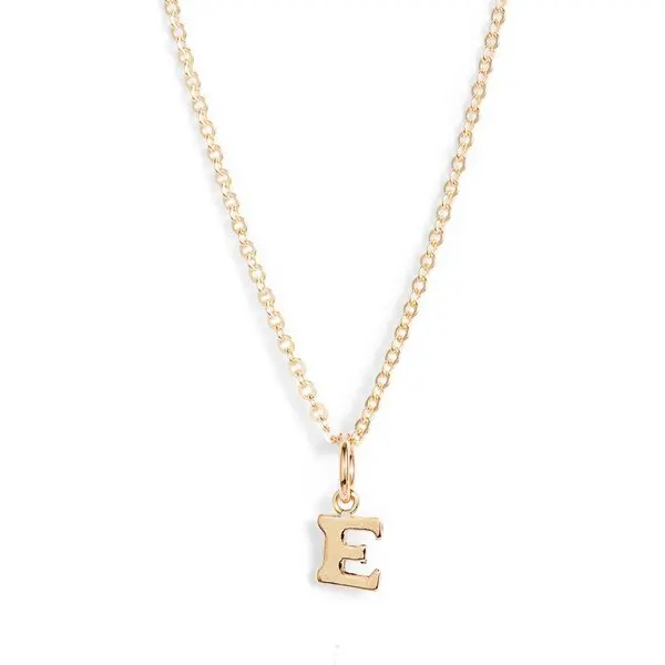 NASHELLE Initial Pendant Necklace - Gold Fill - E