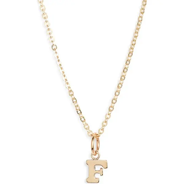 NASHELLE Initial Pendant Necklace - Gold Fill - F