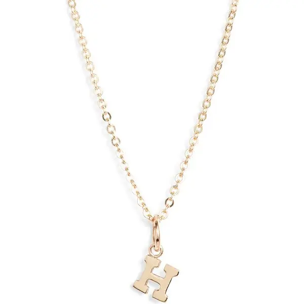NASHELLE Initial Pendant Necklace - Gold Fill - H