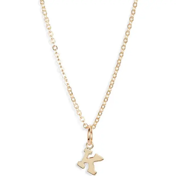 NASHELLE Initial Pendant Necklace - Gold Fill - K