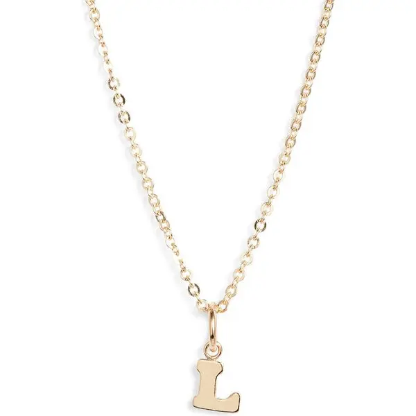 NASHELLE Initial Pendant Necklace - Gold Fill - L