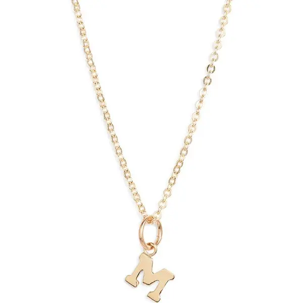 NASHELLE Initial Pendant Necklace - Gold Fill - M