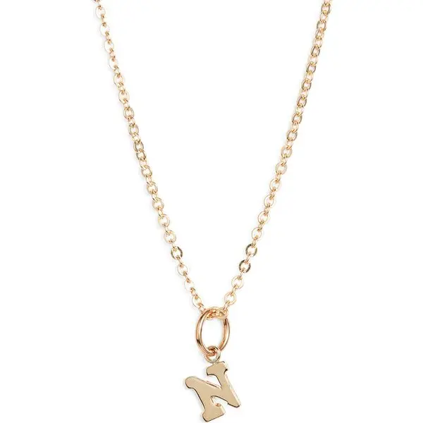 NASHELLE Initial Pendant Necklace - Gold Fill - N