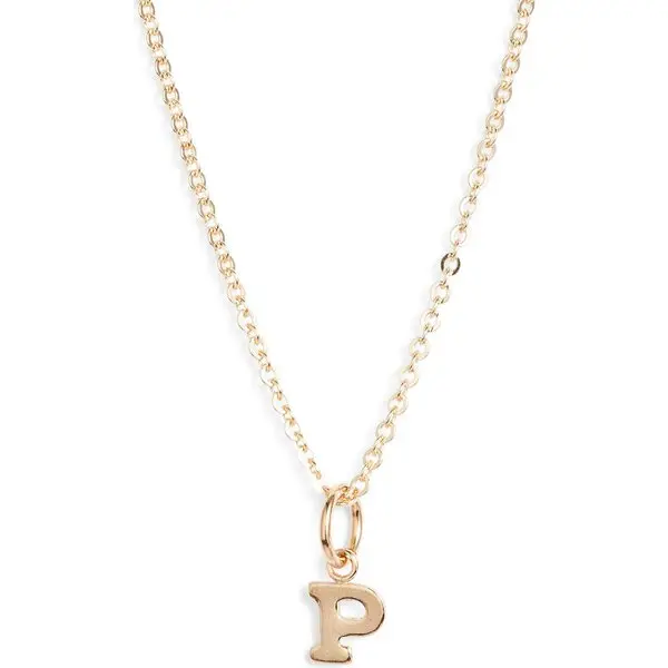 NASHELLE Initial Pendant Necklace - Gold Fill - P