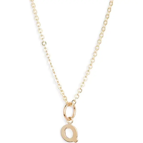 NASHELLE Initial Pendant Necklace - Gold Fill - Q