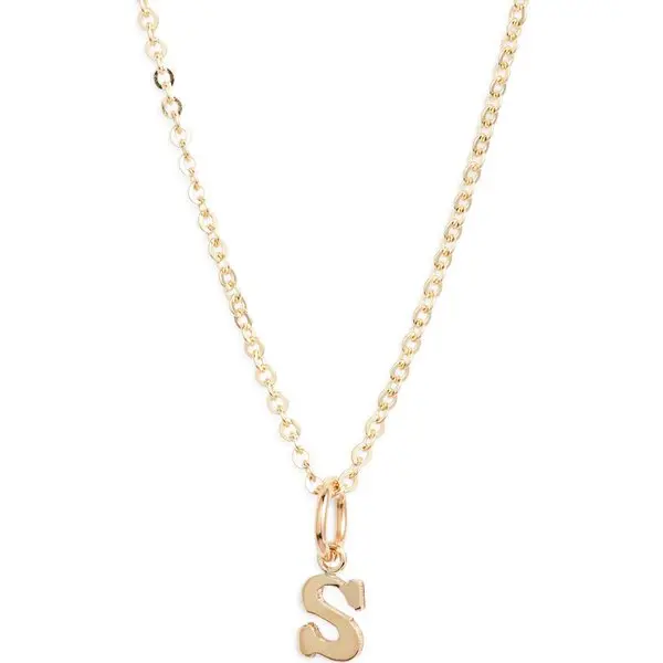 NASHELLE Initial Pendant Necklace - Gold Fill - S