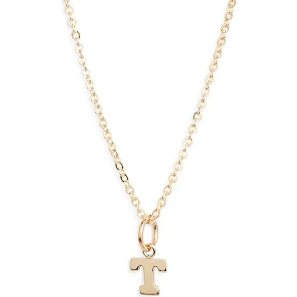 NASHELLE Initial Pendant Necklace - Gold Fill - T