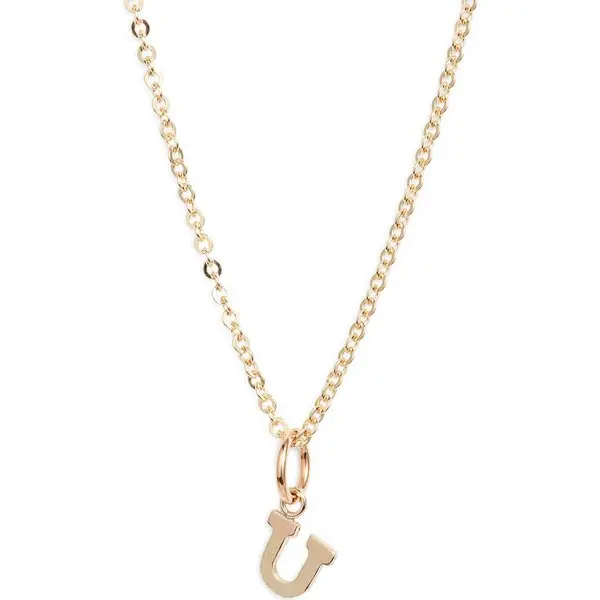 NASHELLE Initial Pendant Necklace - Gold Fill - U