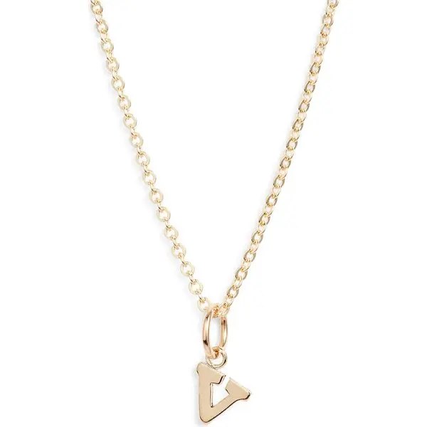NASHELLE Initial Pendant Necklace - Gold Fill - V