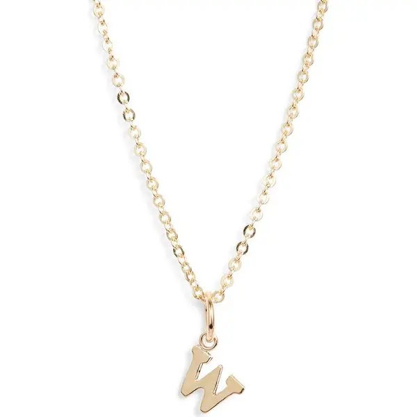 NASHELLE Initial Pendant Necklace - Gold Fill - W