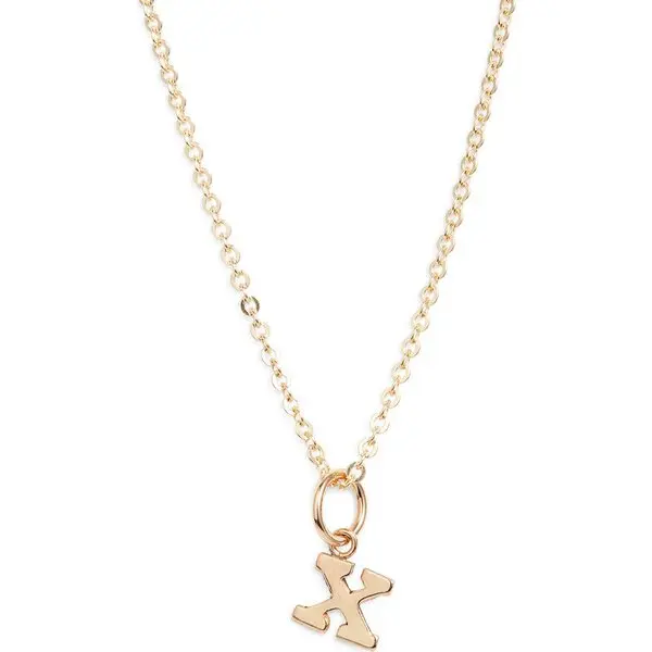 NASHELLE Initial Pendant Necklace - Gold Fill - X