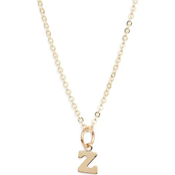 NASHELLE Initial Pendant Necklace - Gold Fill - Z