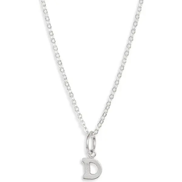 NASHELLE Initial Pendant Necklace - Sterling Silver - D