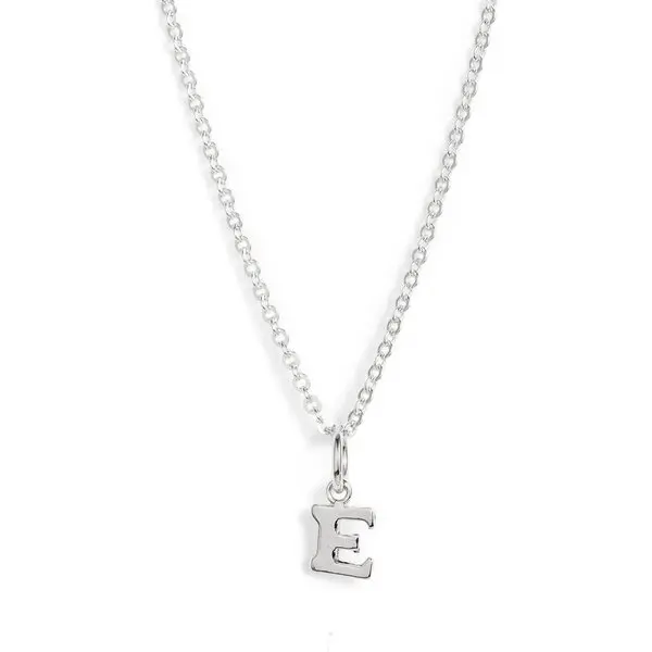 NASHELLE Initial Pendant Necklace - Sterling Silver - E