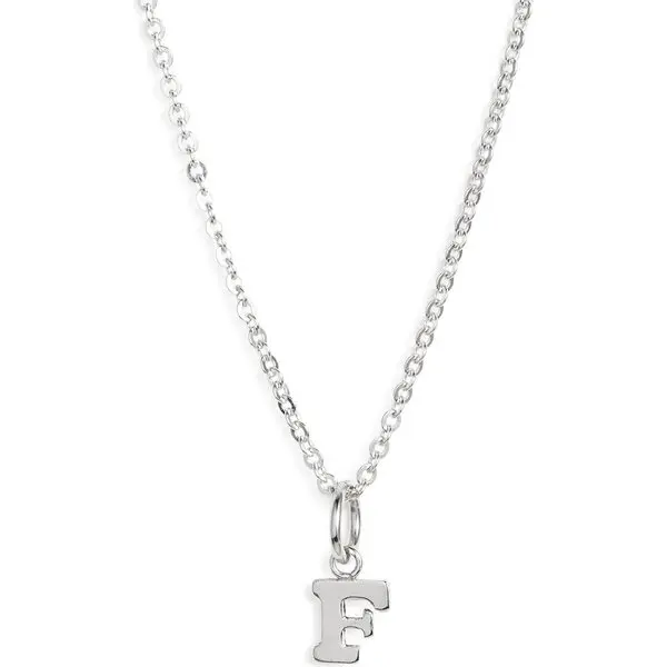 NASHELLE Initial Pendant Necklace - Sterling Silver - F