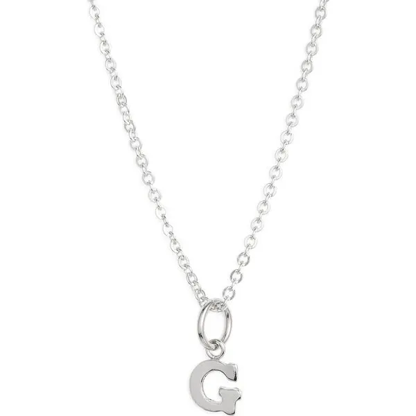 NASHELLE Initial Pendant Necklace - Sterling Silver - G