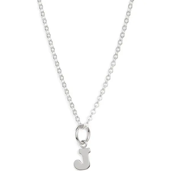NASHELLE Initial Pendant Necklace - Sterling Silver - J