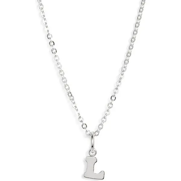 NASHELLE Initial Pendant Necklace - Sterling Silver - L