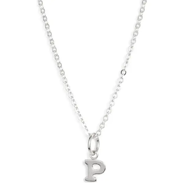 NASHELLE Initial Pendant Necklace - Sterling Silver - P