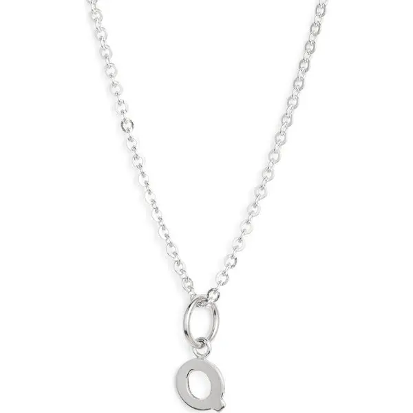 NASHELLE Initial Pendant Necklace - Sterling Silver - Q
