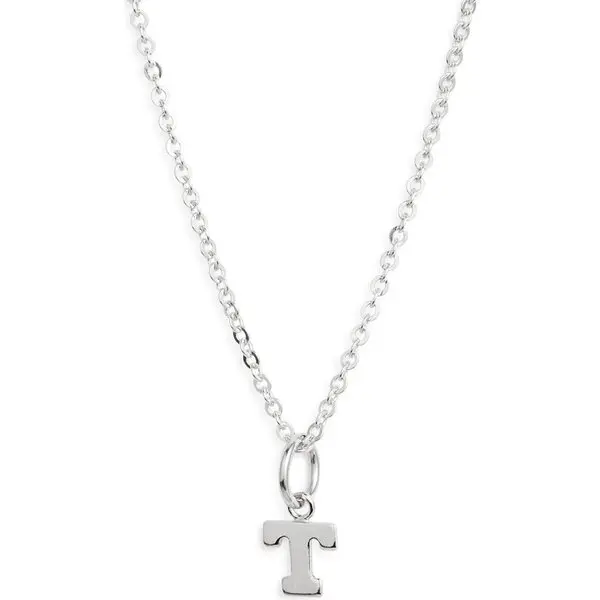 NASHELLE Initial Pendant Necklace - Sterling Silver - T