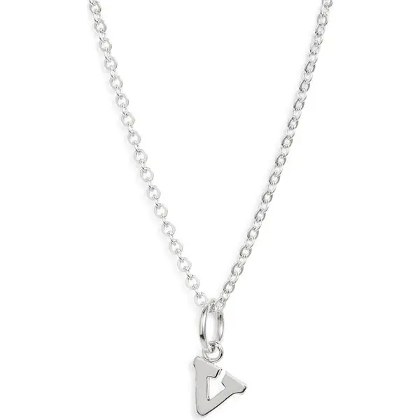 NASHELLE Initial Pendant Necklace - Sterling Silver - V