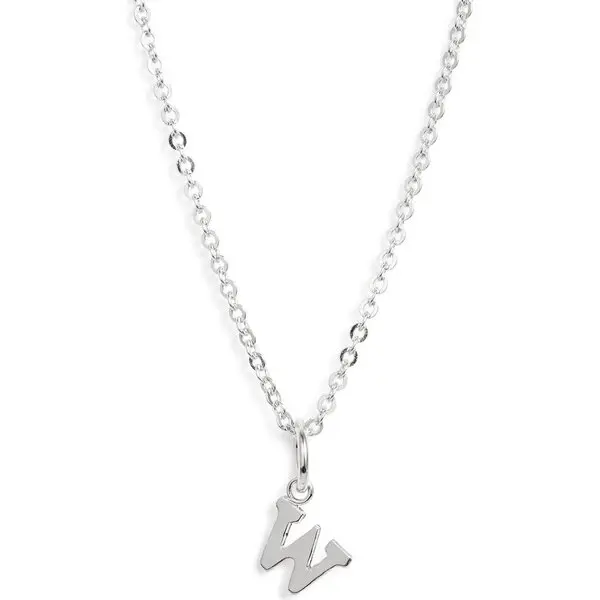 NASHELLE Initial Pendant Necklace - Sterling Silver - W